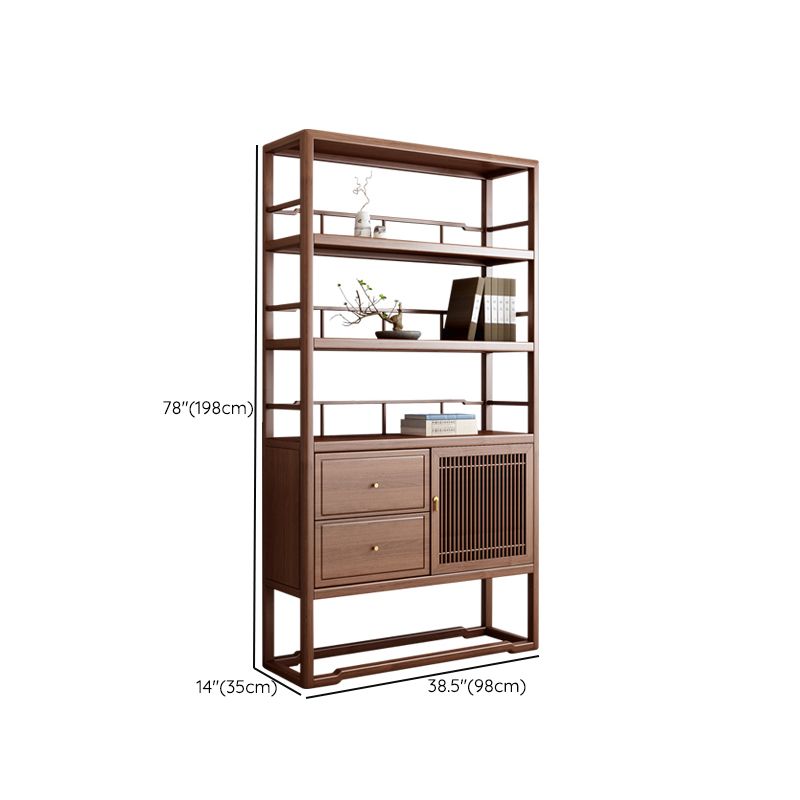 Standard Open Back Bookshelf Wooden Contemporary Bookcase with Doors ...
