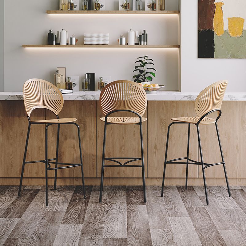 Industrial Full Back Counter Stool Armless Stackable Bar Chair with ...