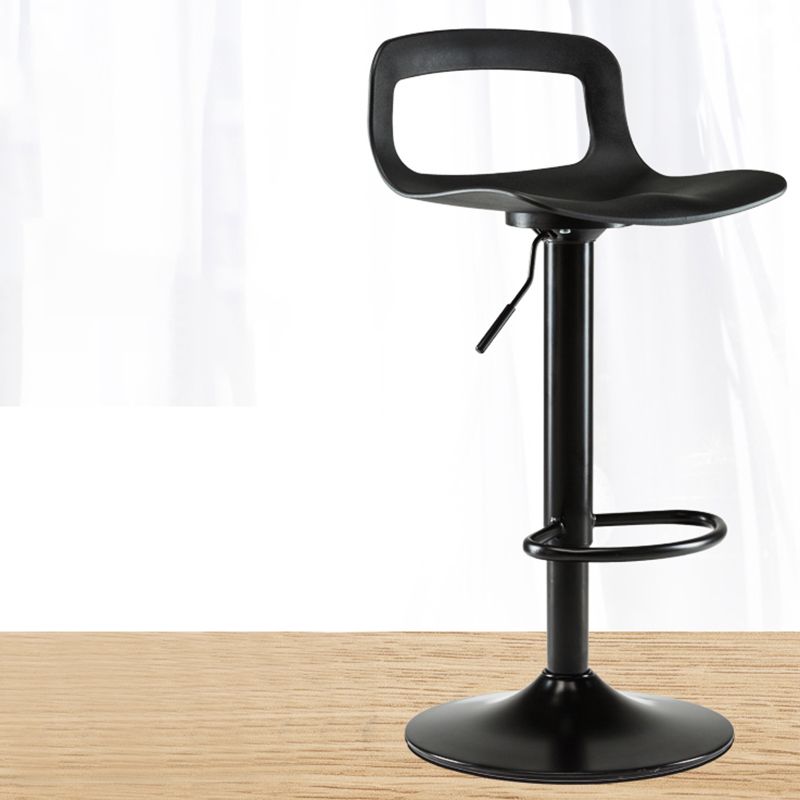 Modern Footrest Bar Stool Plastic Low Back Bucket Indoor Swivel Counter ...