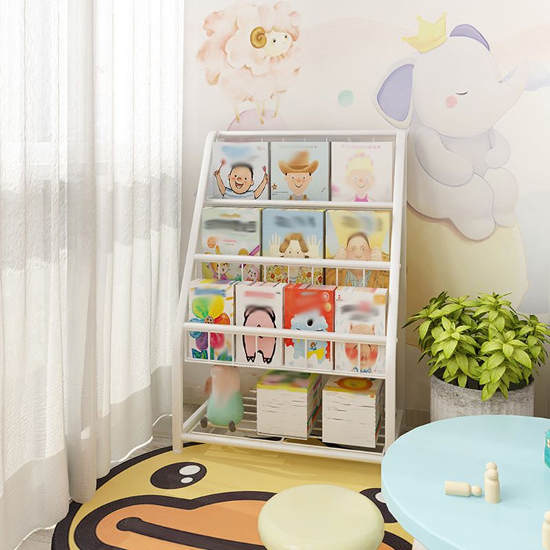 Scandinavian Ladder Bookshelf Metal Closed Back Bookcase with Shelves ...