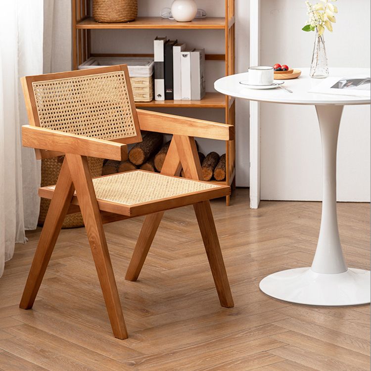 Modern Style Solid Rubberwood Chairs Open Back Side Kitchen Dining ...
