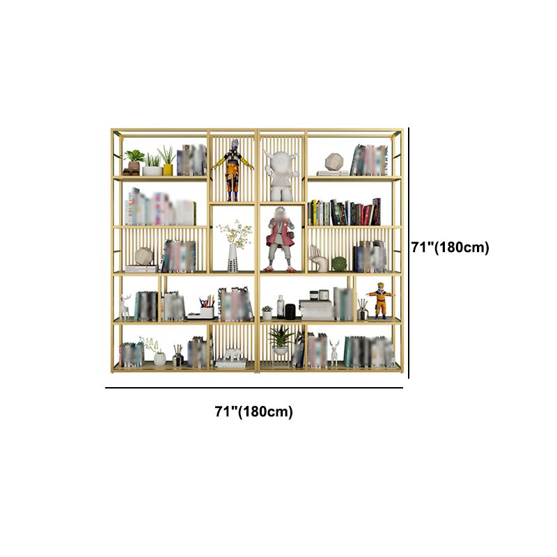 Open Back Shelf Bookcase Glam Style Bookcase for Office and Study Room ...
