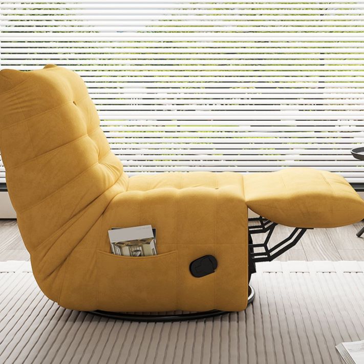 Modern Swivel Base Recliner Side Pockets Type Recliner Chair - Clearhalo