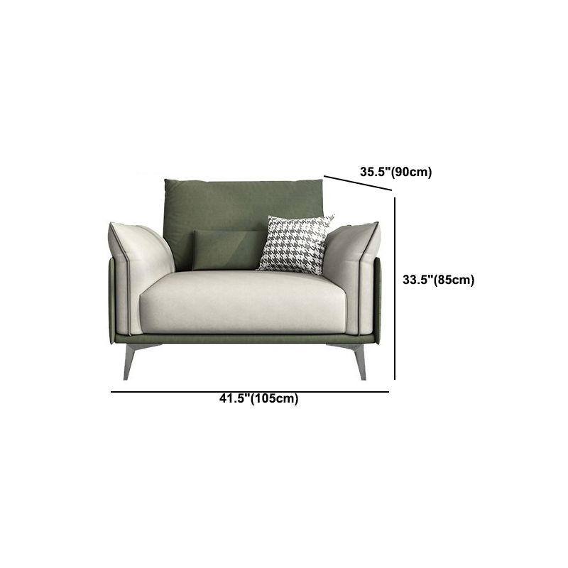 Contemporary Color Block Sofa Stain Resistant Flared Arm Sofa - Clearhalo