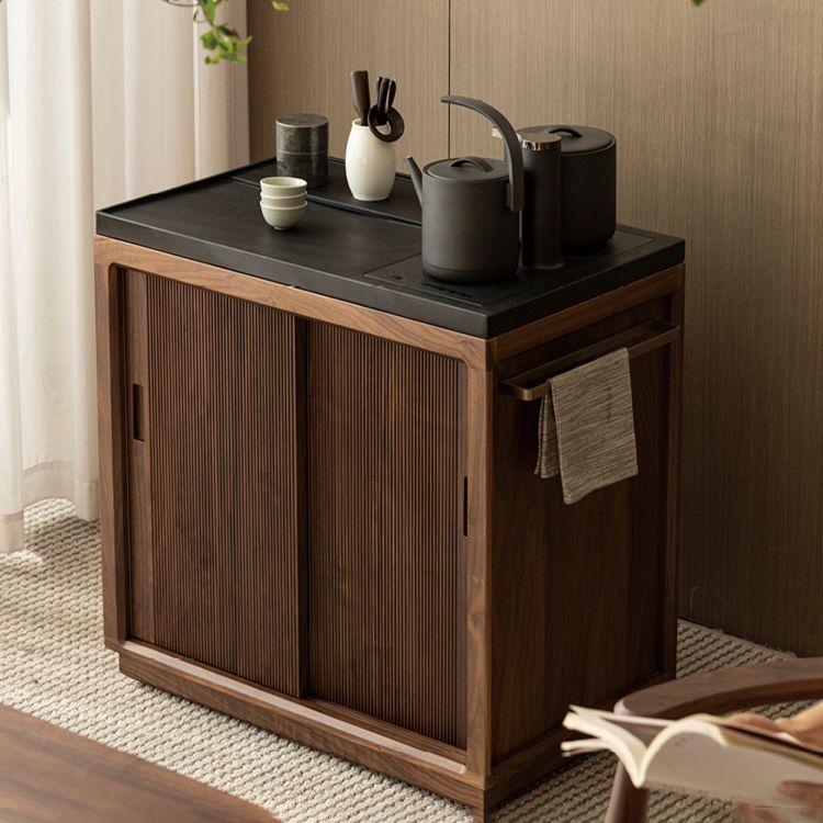 Modern Living Room Display Stand Solid Wood Sliding Doors with Drawer ...