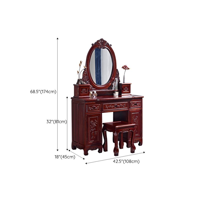 Traditions Red Oak Vanity Set Solid Wood Vanity with Drawers and Mirror ...