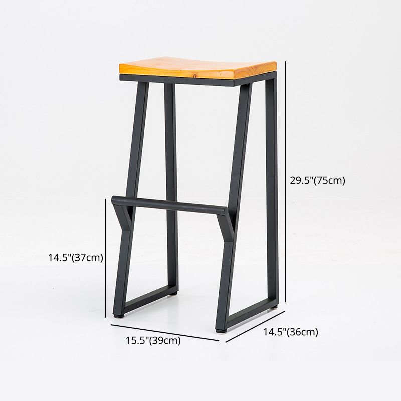 Industrial Bar and Counter Stool Backless Stool with Sled Base in Black ...