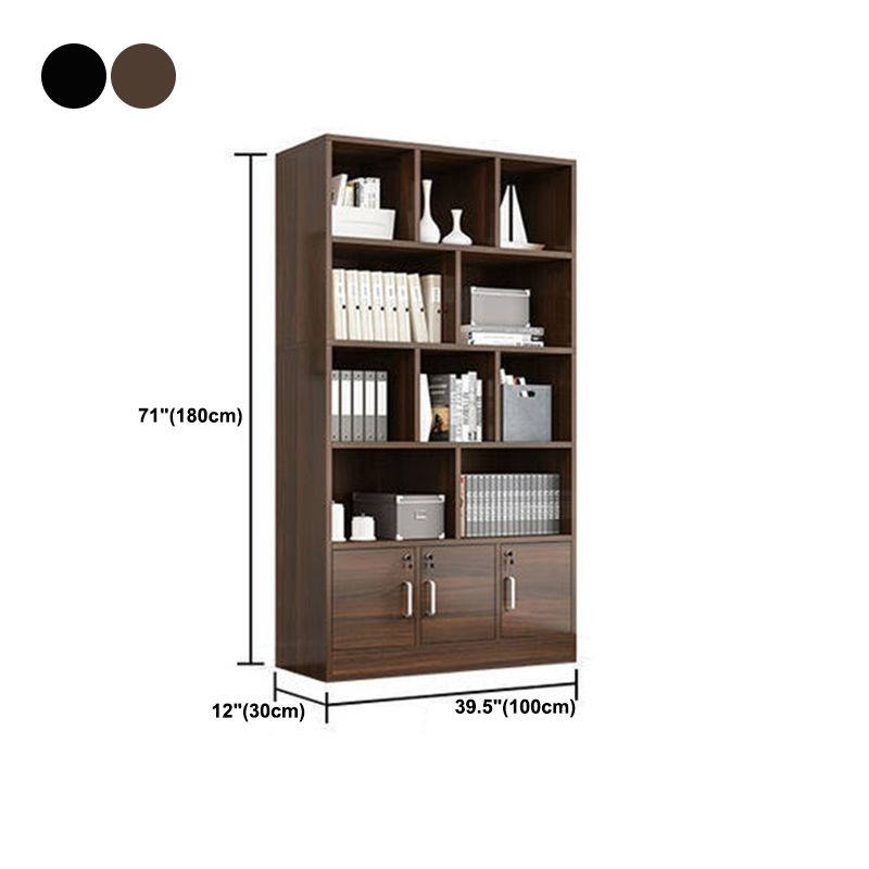 Modern Style Bookcase Engineer Wood Closed Back Bookshelf for Home ...