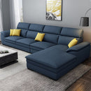 Contemporary Linen Right Hand Facing Sectional Pillow Top Arm Sofa and ...