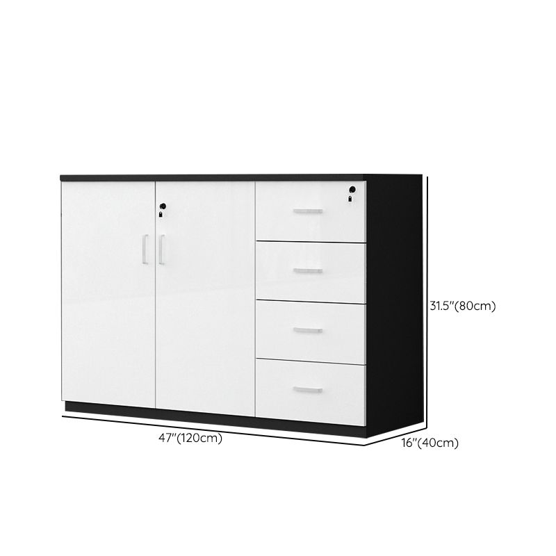 Contemporary Storage Filing Cabinet Wooden Frame Filing Cabinet - Clearhalo