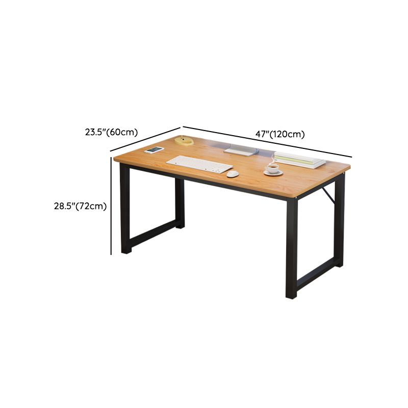Rectangular Shaped Office Table Wood Writing Desk in Natural - Clearhalo