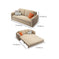 Glam Style Beige Futon Sleeper Sofa with Pillow Back and Square Arms ...