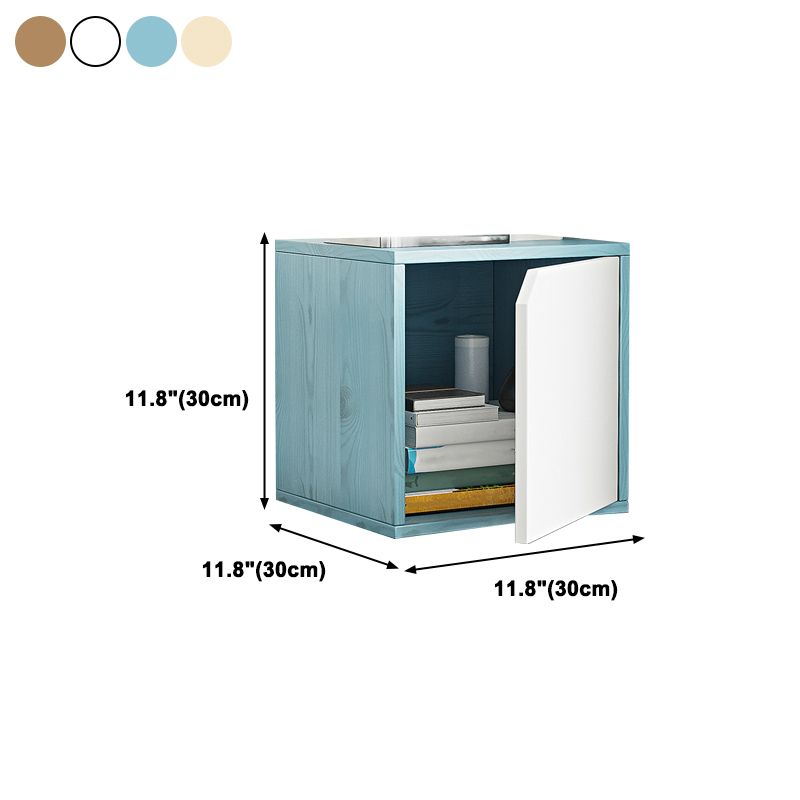 11.8" W Wooden Square Bookshelf Modern Closed Storage Bookcase for Home ...