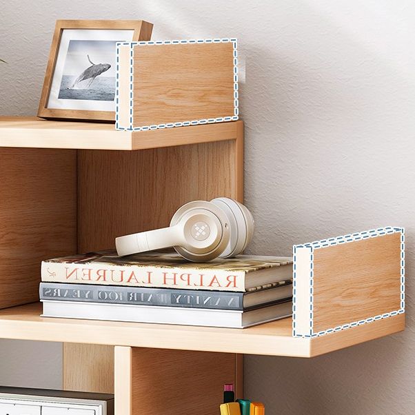 Engineered Wood Bookshelf Open Back Shelf Bookcase for Study Room ...