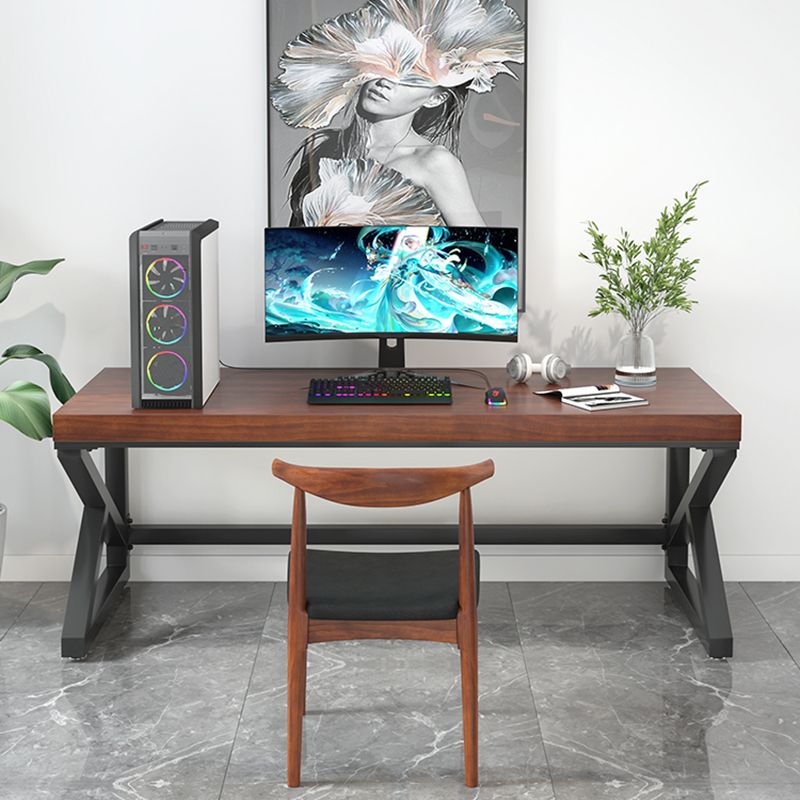Contemporary Solid Wood Gaming Desk 29.53" Tall Rectangular Computer ...