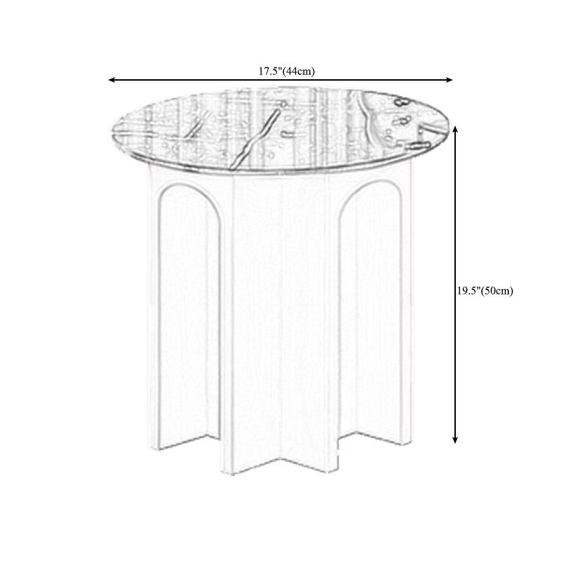 Pedestal 1 Single Coffee Table Marble/Metallic Cocktail Table - Clearhalo