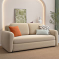 Glam Style Beige Futon Sleeper Sofa with Pillow Back and Square Arms ...