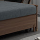 Modern Armless Sofa Bed with Storage Linen Sofa Bed in Brown - Clearhalo