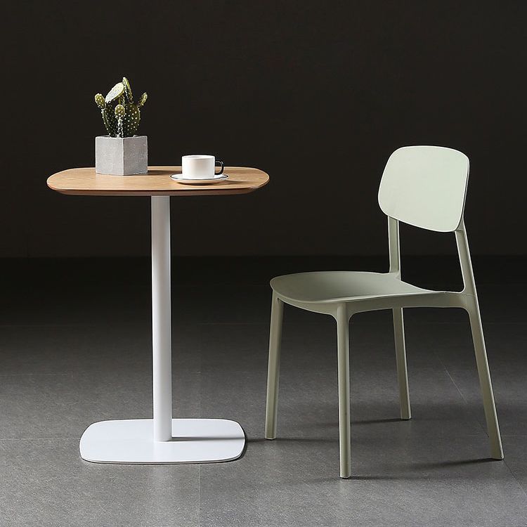Metal Industrial Dining Table Manufactured Wood Top Table with Pedestal ...