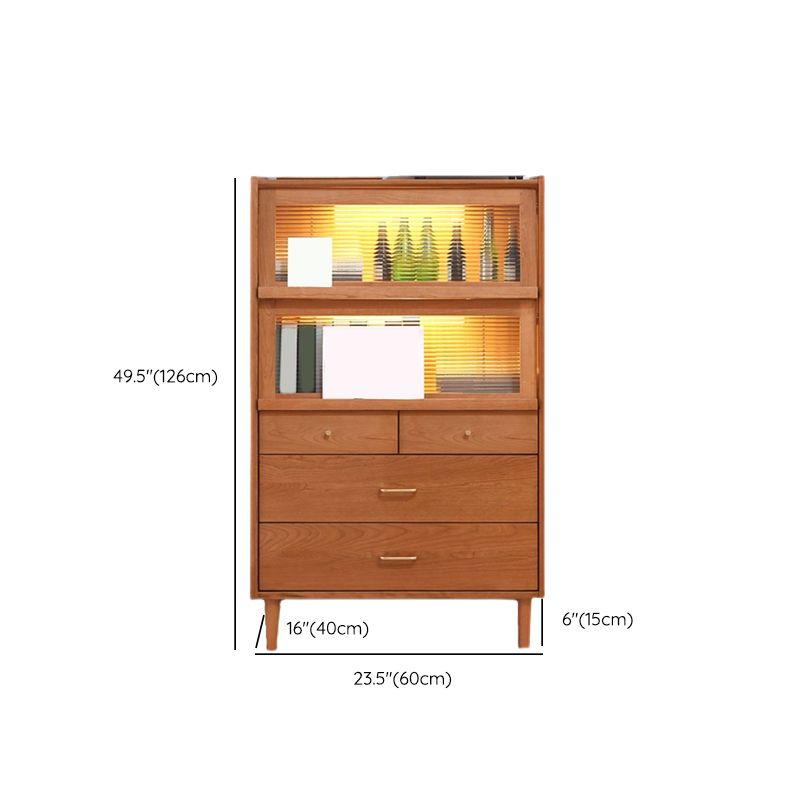 Wooden Storage Sideboard Home Modern Side Board with Drawers - Clearhalo