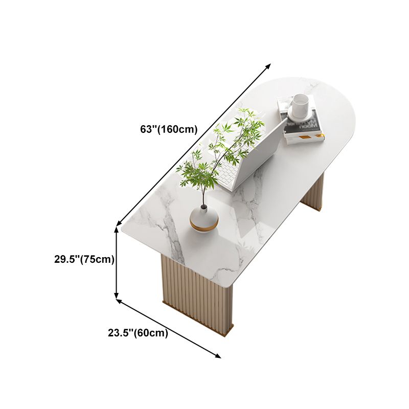 Sintered Stone Work Table Home Office Free Form Modern Writing Desk ...