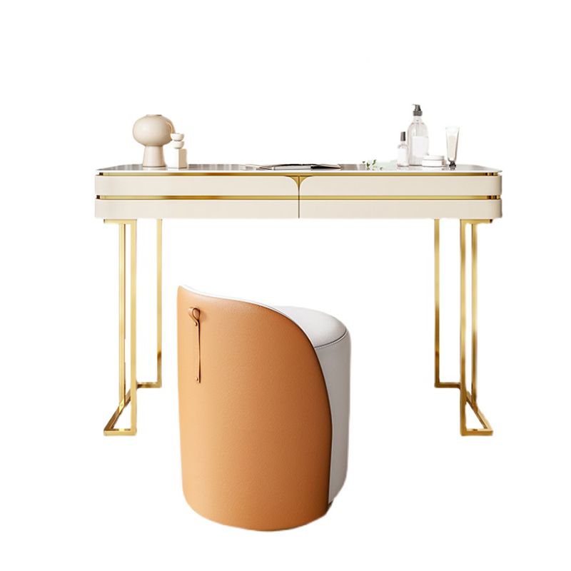 Glam Vanity Dressing Table Set Slate Top Make-up Vanity with Drawers ...