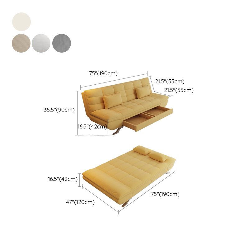 25" Wide Glam Sofa Bed Futon Cushion Back Sleeper Sofa with Storage ...