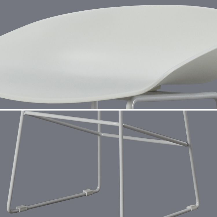 Modern Plastic Coffee Shop Stool Matte Finish Low Back Footrest ...