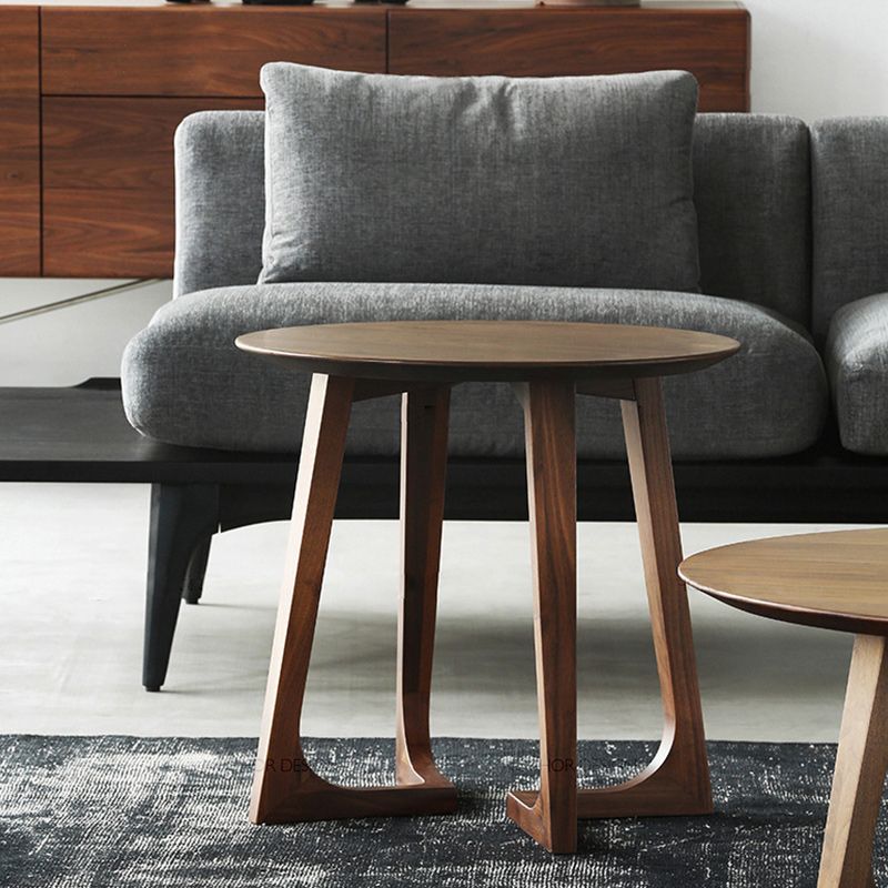 Contemporary Wooden Bunching Tables Round Medium Wood Coffee Table ...