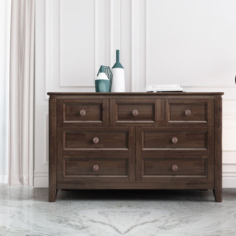 Traditional Style Chest Brown Bedroom Storage Chest with Multi Drawers ...