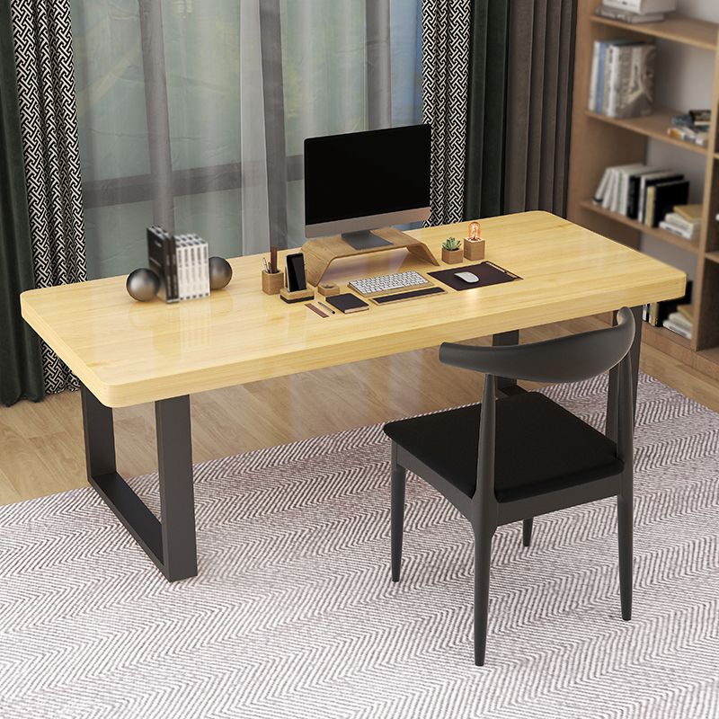 Industrial Rectangular Writing Desk Solid Wood Office Desk with Sled ...