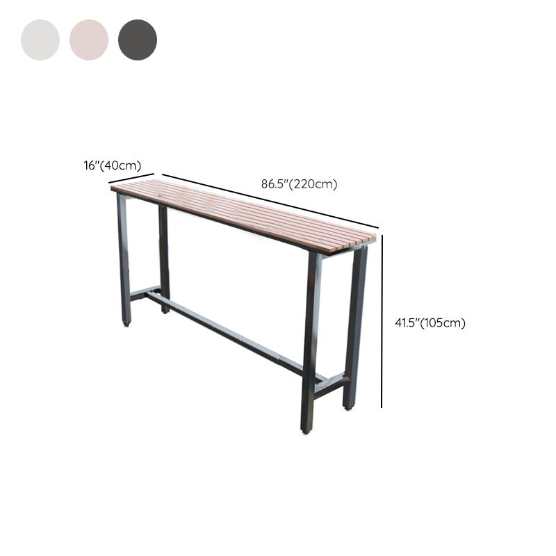 Modern Bar Height Table Rectangular Bar Table with Metal Base - Clearhalo