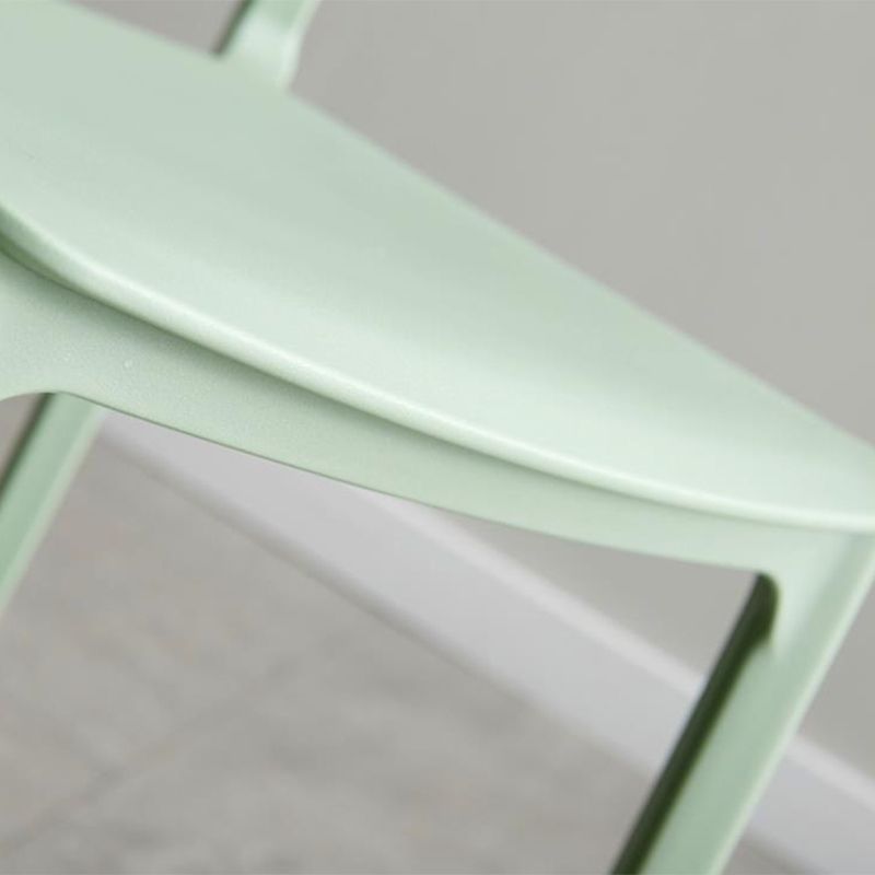 Home Dining Room Side Chair Low Back Plastic Stack Dining Chair - Clearhalo