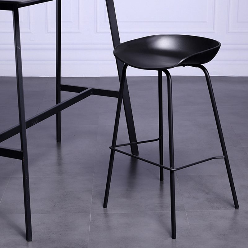 Contemporary Metal Counter Height Stools Low Back Bar Stool with ...