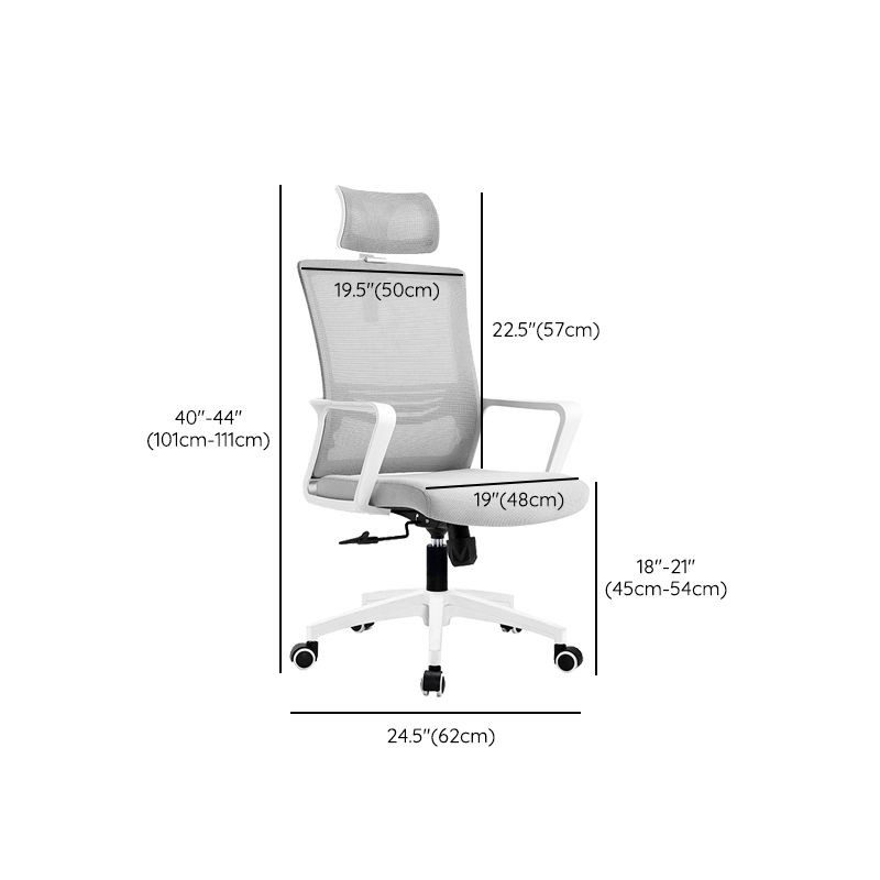 Fixed Arms Desk Chair Adjustable Seat Height Swivel Chair with ...