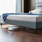 Rectangular Solid Color Panel Bed Genuine Leather Standard Bed with ...