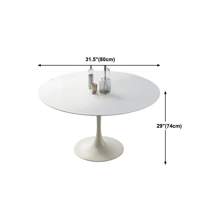 Round Dining Table Tulip Base Dining Table in White for Dining Room ...
