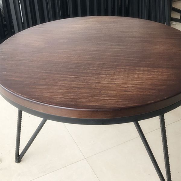 Round Solid Wood Coffee Table 3 Legs Coffee Cocktail Table, 17.71" High ...