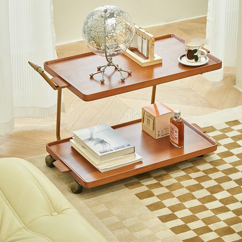 Modernistic End Slide Table Living Room Rectangular with Storage Solid ...