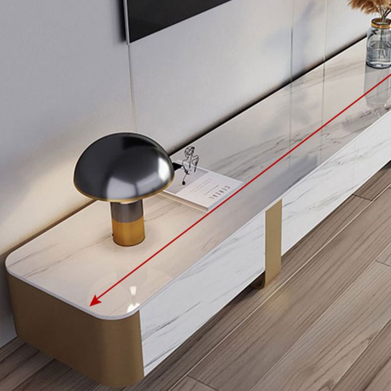 Contemporary Stone TV Console Enclosed Storage TV Stand Console for ...