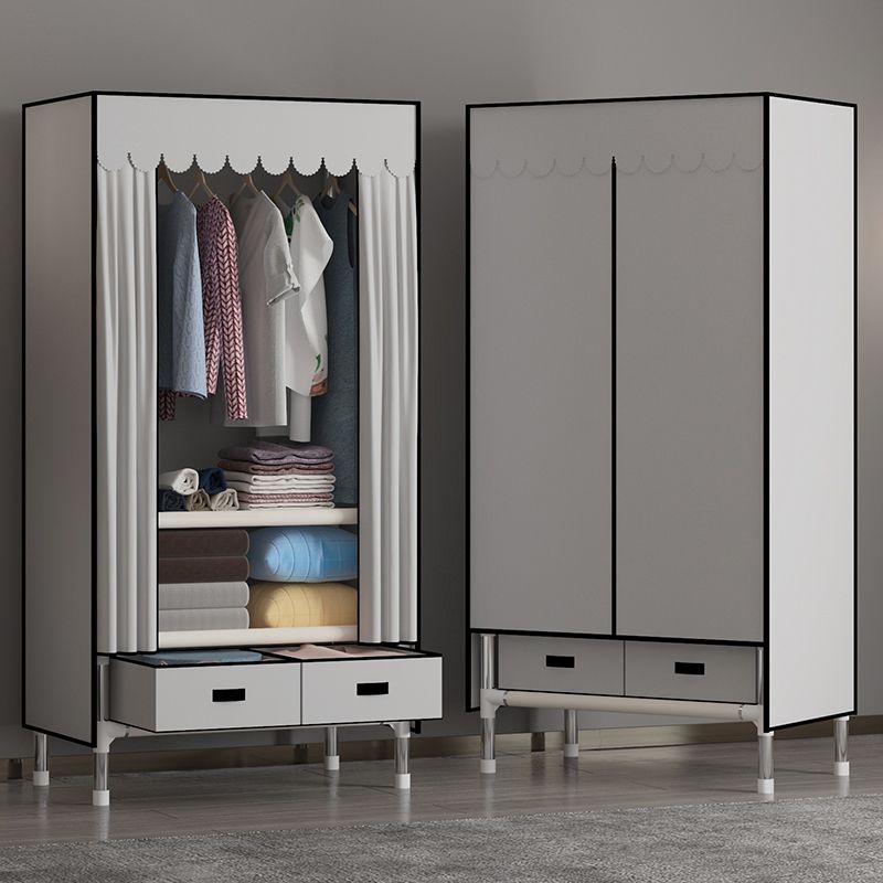 Metal Frame Wardrobe Armoire Contemporary Style Wardrobe Cabinet with ...