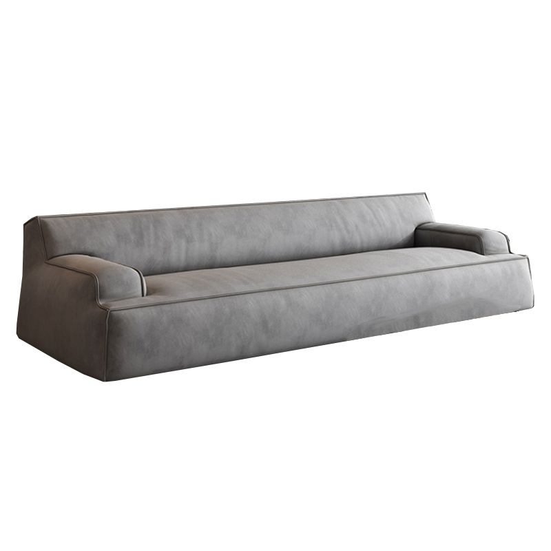 Standard Contemporary Tight Back Recessed Arm Sofa Couch in Grey ...