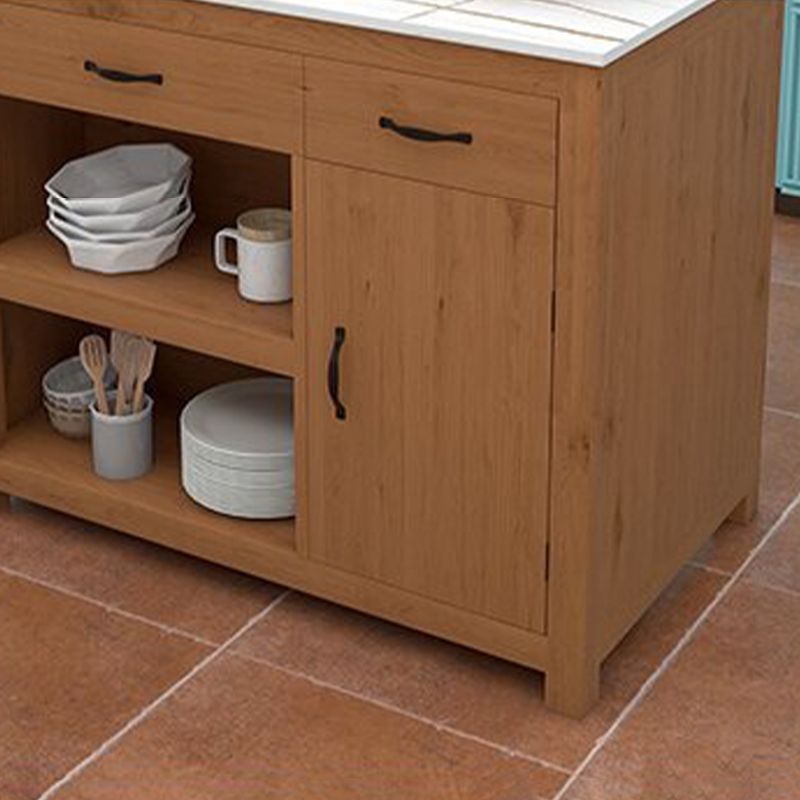 Contemporary Sintered Stone Kitchen Island Set Stationary Kitchen ...