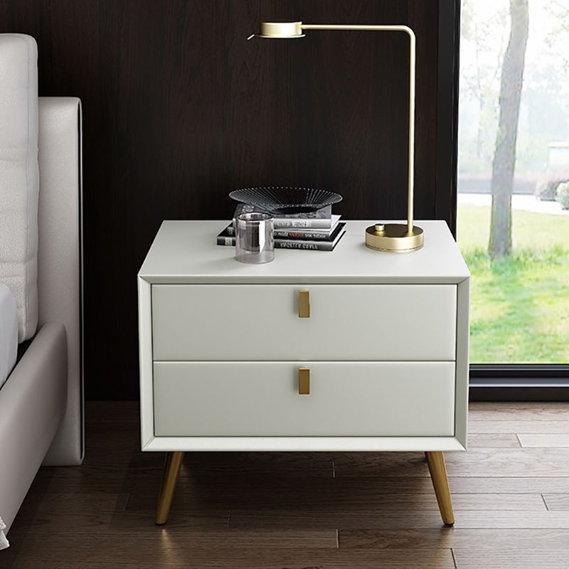 Solid Wood Bedside Cabinet Contemporary Night Table for Bedroom - Clearhalo