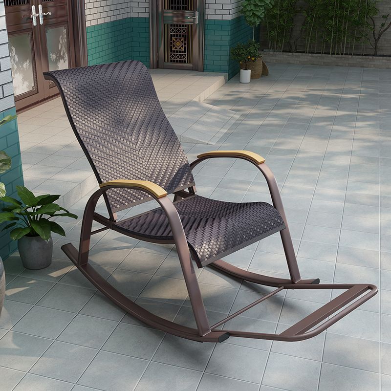 Mid Century Modern Rattan Rocking Chair Indoor Rocking Chair - Clearhalo