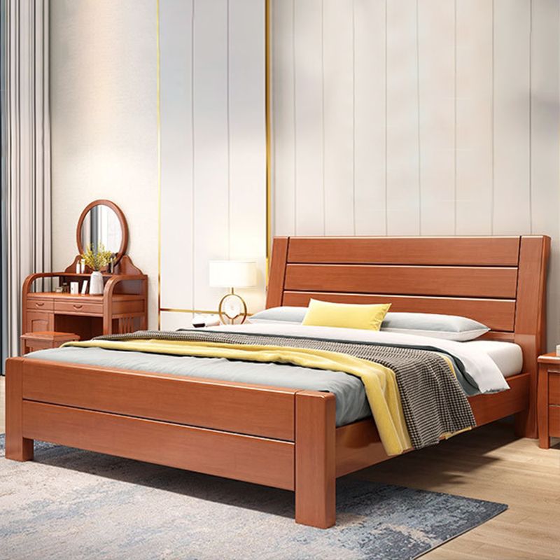 Traditional Metal Panel Rectangular with Headboard Standard Bed - Clearhalo