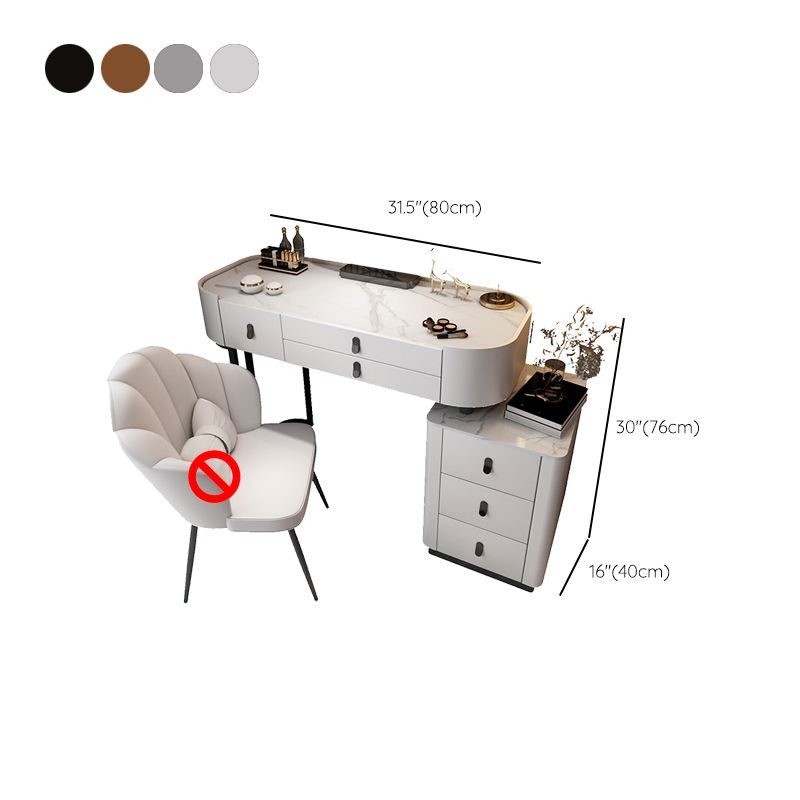 Glass/Stone Top Make-up Vanity Solid Wood Vanity Dressing Table with ...