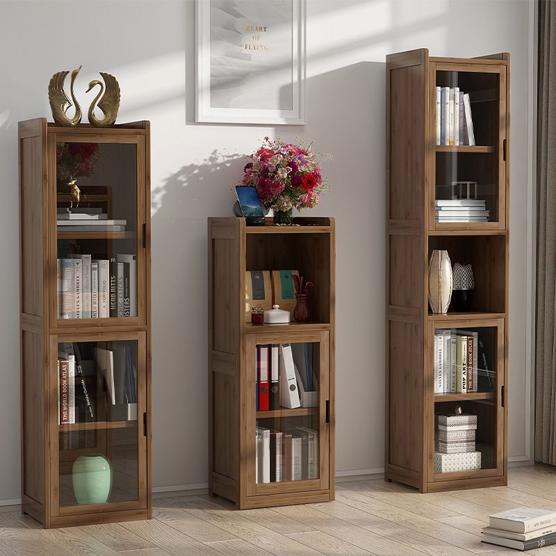 Scandinavian Style Bookshelf Engineer Wood with Door Bookcase for ...