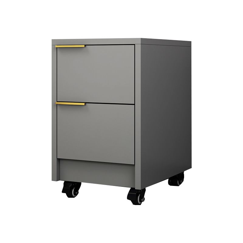 2-Drawer Wood Nightstand Contemporary Night Table with Casters - Clearhalo