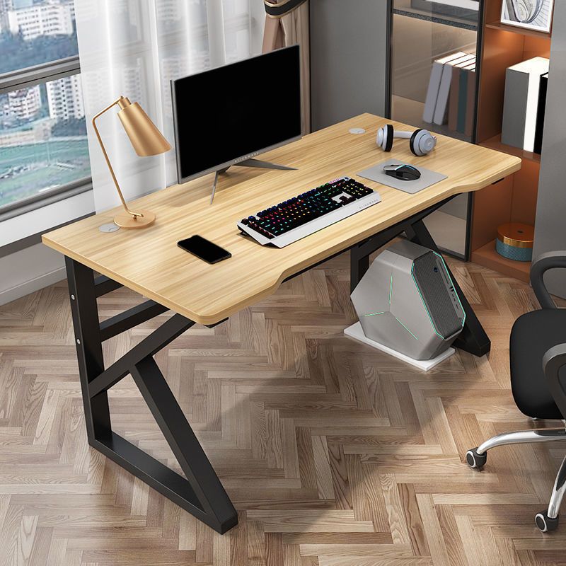 Contemporary Wooden Computer Desk Bedroom Office Desk with Cable ...